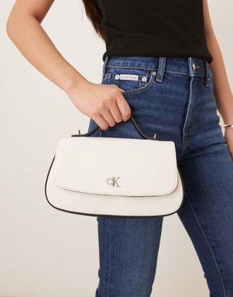 Calvin Klein Jeans - Sac en toile avec poign&eacute;es sup&eacute;rieures - Blanc