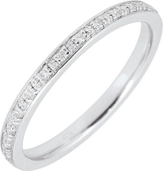 Edenly Trauring Diamantglanz - Vollständige Drehung - Weißgold und Diamanten