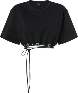 Pinko Pinko, Femme, Tops, Noir, Taille: 40 FR T-shirt Ariano