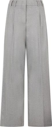 PESERICO Femme, Pantalons, Gris, Taille: 42 FR Pantalon gris &agrave; coupe droite et large, minimaliste et polyvalent