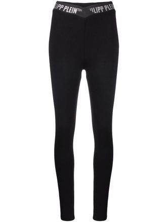 Philipp Plein Leggings mit Logo - Schwarz