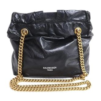 Balenciaga Pre-owned Sac fourre-tout Crush Small en cuir de veau - Femme - Pre-owned - Noir - Taille: ONE Size