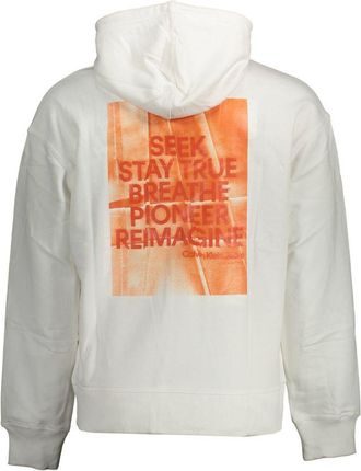Calvin Klein Logo Cotton Hoodie - White