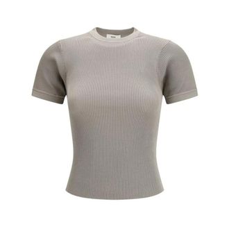 Rier Seiden-Rundhals-T-Shirt - - Knitwear - Damen - Beige - S