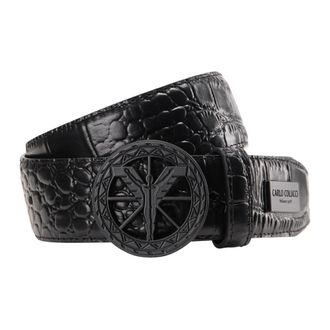 Carlo Colucci G&uuml;rtel mit Reptilienpr&auml;gung Cogno - - Accessories - unisex - Schwarzk - 105 CM