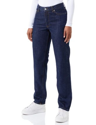Jack & Jones Jack&Jones Damen JXSEOUL Straight MW Jeans CR3016 SVG DNM Jeanshose, Dark Blue Denim, 31W / 32L