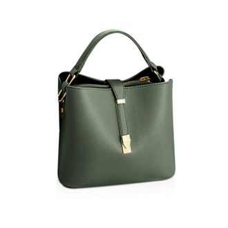 Nicole & Doris Damen Leder Handtasche Designer Frauen Umh&auml;ngetasche Beuteltasche Schultertasche Tote Bag Kleine Handtasche mit Vielen F&auml;chern Gr&uuml;n