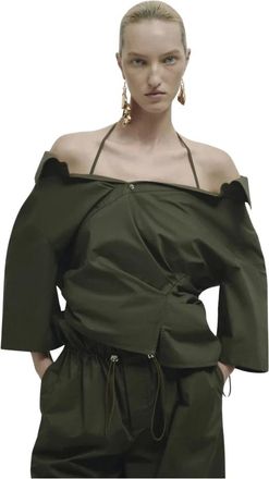 Erika Cavallini Semi Couture Femme, Blouses et Chemises, Vert, Taille: 40 FR camicie Poliestere