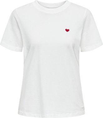 Jacqueline de Yong JdY Damen Jdypisa S/S Print Top JRS Noos T-Shirt, Cloud Dancer/Detail:Bittersweet Heart, XL EU