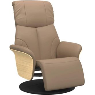 vidaXL Relaxsessel mit Fu&szlig;teil Cappuccino-Braun Kunstleder Vidaxl