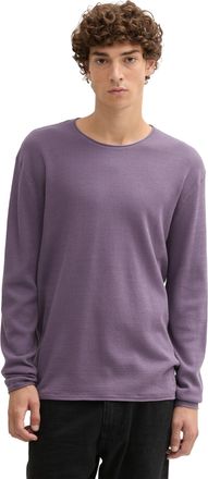 Tom Tailor Herren Strickpullover aus Baumwolle, 36513 - Foggy Purple, L