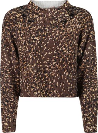 Twinset Femme, Pulls, Multicolore, Taille: 40 FR Pull en maille &agrave; col rond