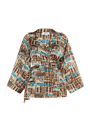 Usha Wickelbluse Damen Braun Mehrfarbig