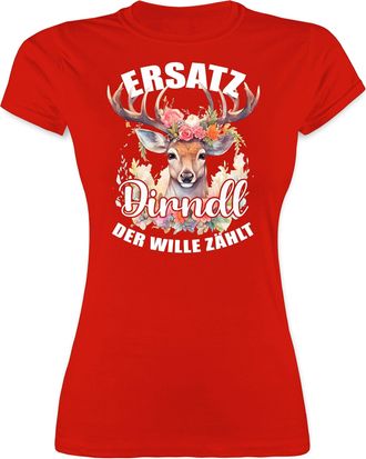 Shirtracer Shirt Damen - Kompatibel mit Oktoberfest - Dirndl Ersatz - Der Wille z&auml;hlt - L - Rot - Tshirt Tracht w&auml;sche trachtenshirt bayrische Hirsch t-Shirt Dir