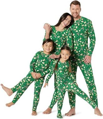 Amazon Essentials Ensembles de Pyjamas de Noël Assortis pour la Famille Femme, Vert Émeraude Foncé Pain Dépices, XXL