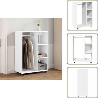 vidaXL Garde-robe Blanc 80x40x110 cm Bois ding&eacute;nierie - Armoire Blanche - Meuble Rangement - Dressing Blanc - Commode - &Eacute;tag&egrave;re