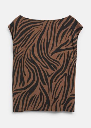 s.Oliver Kurzarmshirt T-Shirt &Auml;rmelloses T-Shirt mit Wasserfall-Ausschnitt
