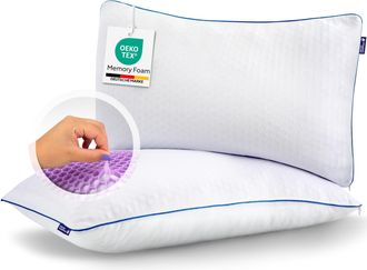 Mister Sandman Kopfkissen 40x80 cm, 2er Set - Ergonomisches Schlafkissen mit Memory Foam & innovativem Honeycomb GelFlex Grid - F&uuml;r Seiten-, R&uuml;cken- & Bauchschl&auml;fer 