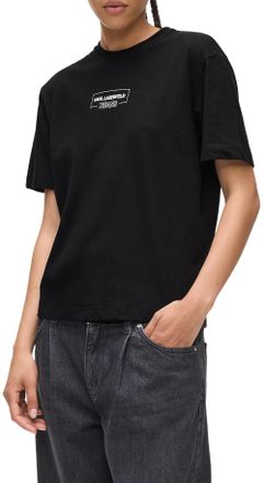 Karl Lagerfeld Regular Outline Logo Tee, Black, S