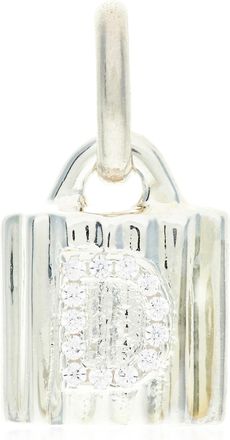 Uno De 50 UNO de 50 Anhängerschloss, versilbert, mit D-Topas-Buchstabe, Einheitsgröße, Silber, Kein Edelstein