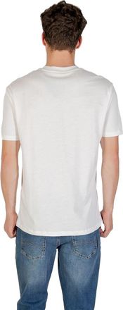 A|X Armani Exchange Logo-Embroidered Cotton T-Shirt - Cream
