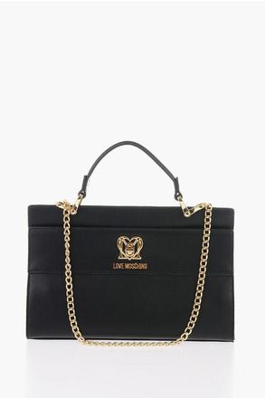 Moschino LOVE Faux Leather Bag with Golden Chain and Turn Lock Closur size Unic