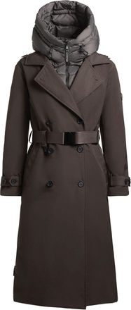 Khujo Elena Elena2 Damen Wintermantel Trenchcoat Steppmantel Winterjacke (DE/NL/SE/PL, Alphanumerisch, XS, Regular, Regular, Graphite-Grey)