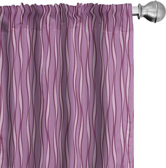 Abakuhaus Geometrisch Vorhänge, Gardinen, Abstract Wave Linien Kunst, Fensterbehandlungen für Wohnzimmer Schlafzimmer Dekor, 2 Stück 75 cm b x 245 cm h, Pale Li