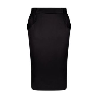 Saint Laurent Luxuri&ouml;ser Satin Bleistiftrock - - Skirts - Damen - Schwarzk - M