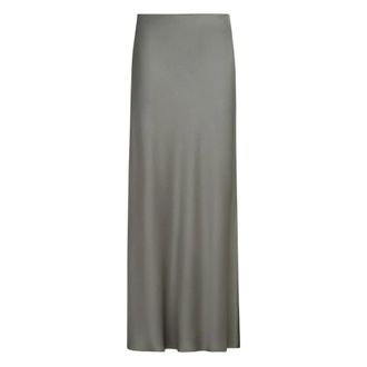 Brunello Cucinelli Femme, Jupes, Gris, Taille: 40 FR Jupe Midi avec Fente Lat&eacute;rale