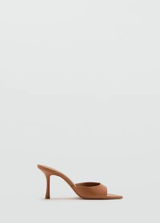 Mango Sandales pointues &agrave; talon marron moyen - Femme - 35 - MANGO