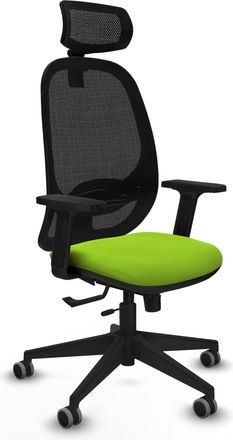 Piqueras y Crespo B&uuml;rostuhl mit Rollen, 2D-Armlehnen, h&ouml;henverstellbare Lendenwirbelst&uuml;tze und Kopfteil, h&ouml;henverstellbar und neigbar, Schwarz/Pistazie