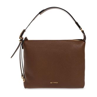 Etro Hobo Medium Leather Bag - - Bags - Damen - Braun - ONE SIZE