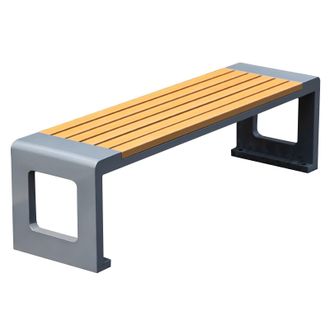 Generic Wetterfeste Gartenb&auml;nke 2 Sitzer Stabile Stuhlbeine aus Doppellagigem Stahl Terrassenbank Sitzfl&auml;che aus Holz-Kunststoff Balkonbank f&uuml;r Wohnungsbalkon