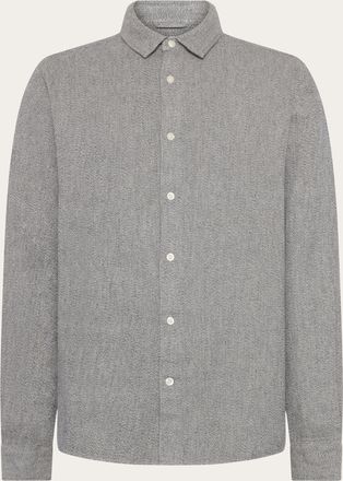 Knowledge Cotton Apparel Herren vegan Hemd Melange Light Feather Gray