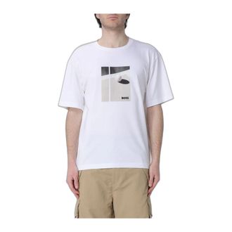 HUGO BOSS Bedrucktes Pima-Baumwoll-T-Shirt - - Tops - Herren - Wei&szlig; - M