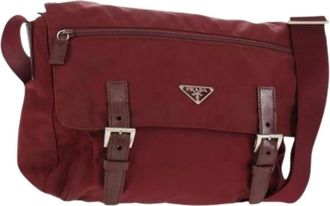 Prada unisex, Pre-owned, Rouge, Taille: ONE Size Sac bandouli&egrave;re en nylon Pre-owned