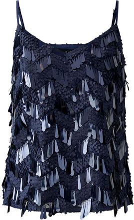 Oui Femme, Tops, Bleu, Taille: 38 FR Sequin Cami Top