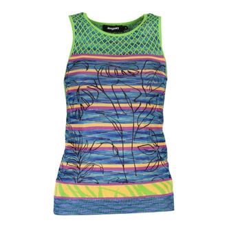 Desigual Gr&uuml;nes Tanktop mit breiten Schultern und Rundhalsausschnitt - - Tops - Damen - Gr&uuml;n - XL