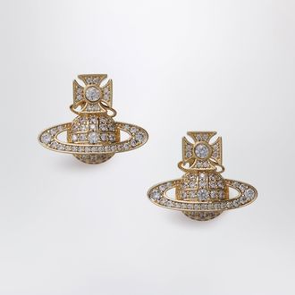 Vivienne Westwood Orb Ohrringe aus goldfarbenem Metall mit Kristallen