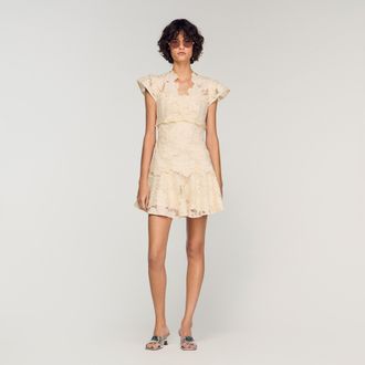 Sandro Kurzes Guipure-Kleid