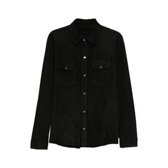 Salvatore Santoro Leather Shirt - - Shirts - Herren - Schwarzk - 4XL