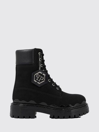 Philipp Plein Combat boots en nubuck avec cheville rembourr&eacute;e et breloque
