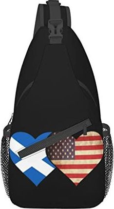 Generic Sac &Agrave; Bandouli&egrave;re Drapeau &Eacute;cossais Et Drapeau Am&eacute;ricain Sac L&eacute;ger Bandouli&egrave;re Moderne Multifonctionnel Sacs Poitrine, Pour Sports, Cyclisme, Camping