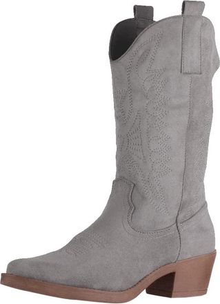 Elara Damen Cowboy Stiefel Biker Boots Chunkyrayan 301-A32S Grey Suede-41