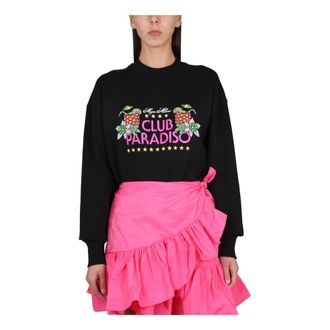 Msgm Msgm, Femme, Sweatshirts et sweats &agrave; capuche, Noir, Taille: 40 FR SweaT-shirt Avec Logo