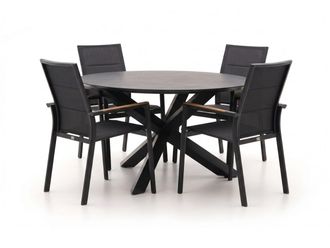 Bellagio la vita attrattiva Bellagio Albinea/Lodola &oslash;130cm dining tuinset 5-delig stapelbaar