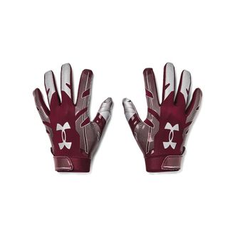Under Armour Mens F8 Football Gloves, Maroon (609)/Metallic Silver, Medium