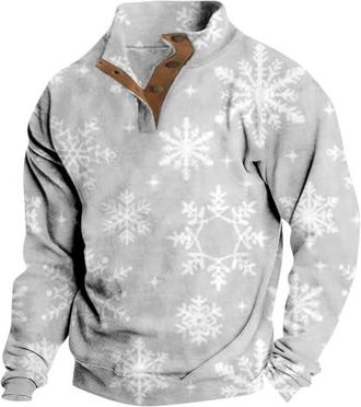 Generic Sweats pour hommes - Printemps Automne et Hiver - Manches longues - Noël - Impression 3D - Personnalité décontractée - Confortable - Ample - Demi bout