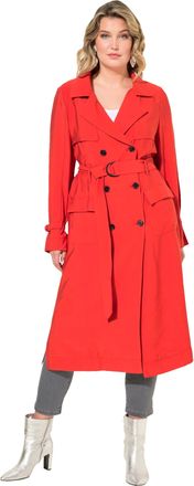 Miamoda Damen gro&szlig;e Gr&ouml;&szlig;en &Uuml;bergr&ouml;&szlig;en Plus Size Trenchcoat, Classic Fit, Jeansoptik rot 52 833987535-52